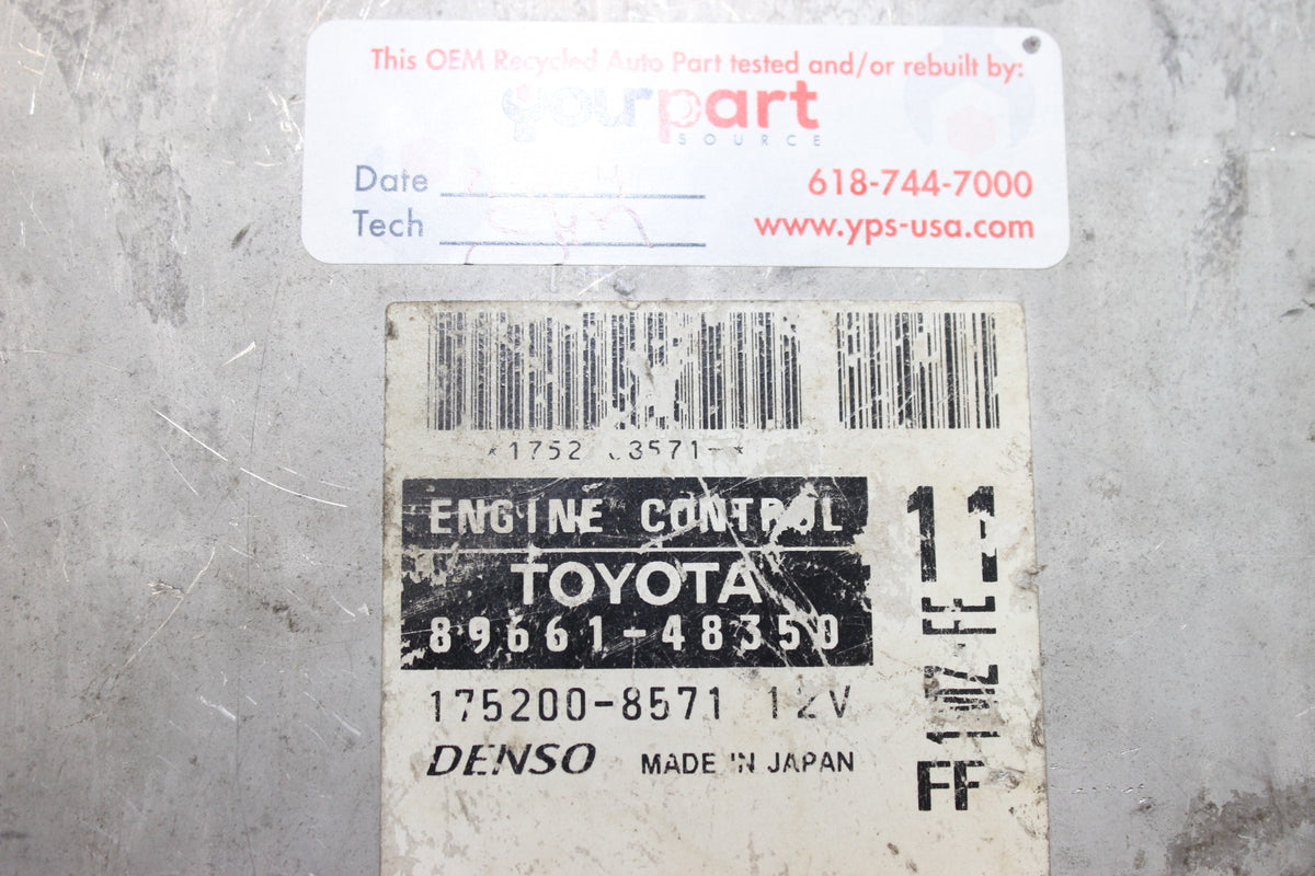 2002 02 TOYOTA HIGHLANDER ECU ECM PCM ENGINE COMPUTER CONTROL 89661-48 ...