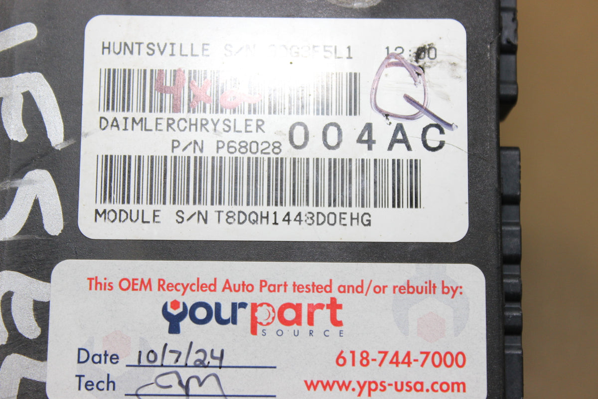 08 09 RAM 2500 4x2 TIPM TOTALLY INTEGRATED POWER MODULE FUSE BOX 68028 ...