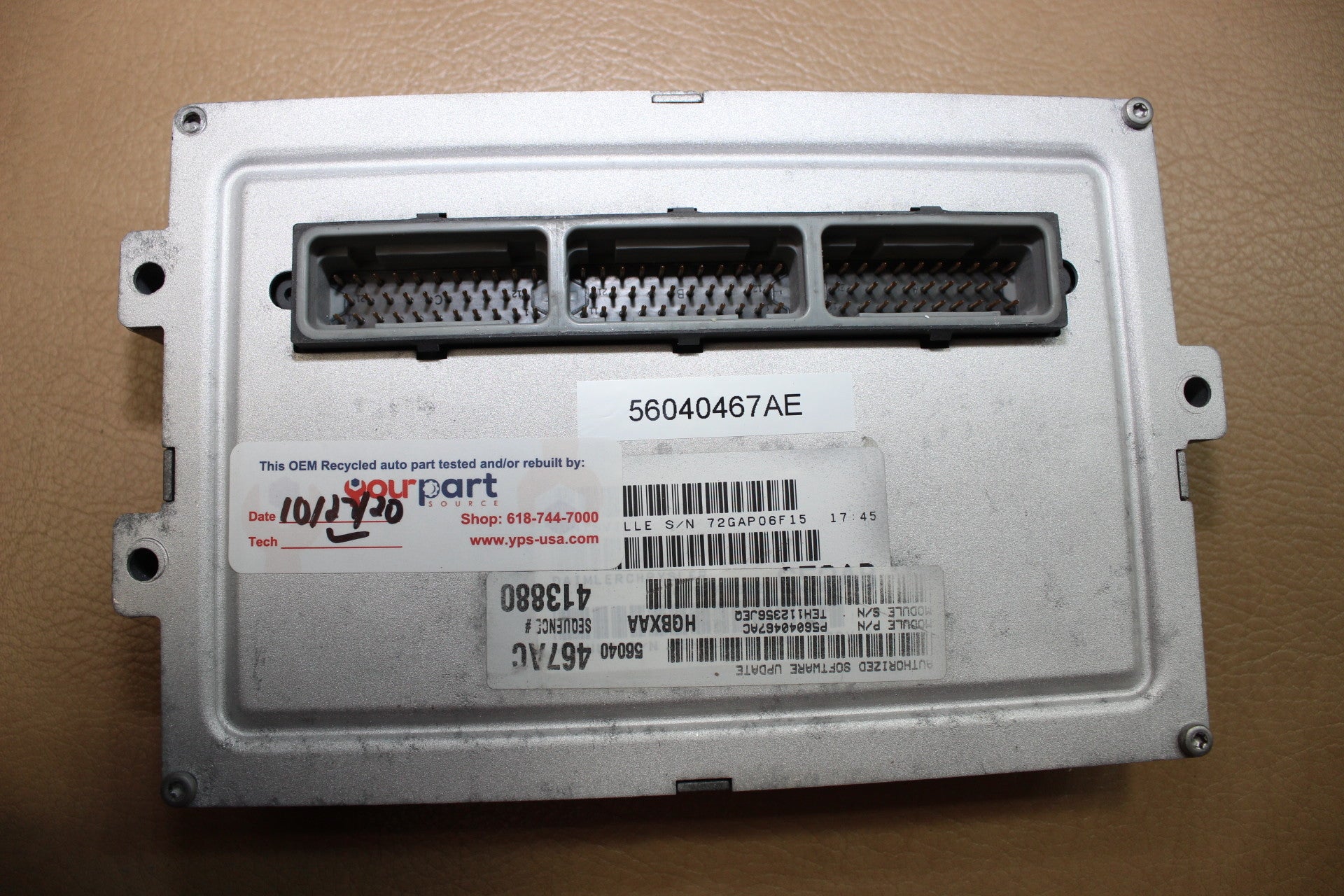 03 DODGE DAKOTA 3.9L AT ECU ECM PCM ENGINE CONTROL COMPUTER 56040467AE ...