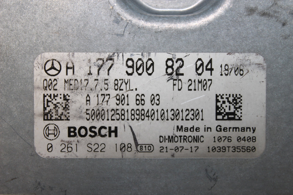 15-20 MERCEDES M177 ENGINE ECU DME ENGINE COMPUTER A 177 900 82 04 0 2 ...